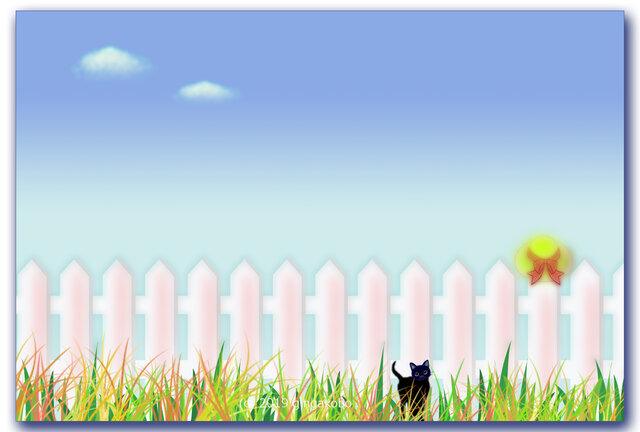 「しっぽ立てて今日もご機嫌ニャン^^」 ほっこり癒しのイラストポストカード2枚組 No.762 | iichi 上質なハンドメイド通販サイト