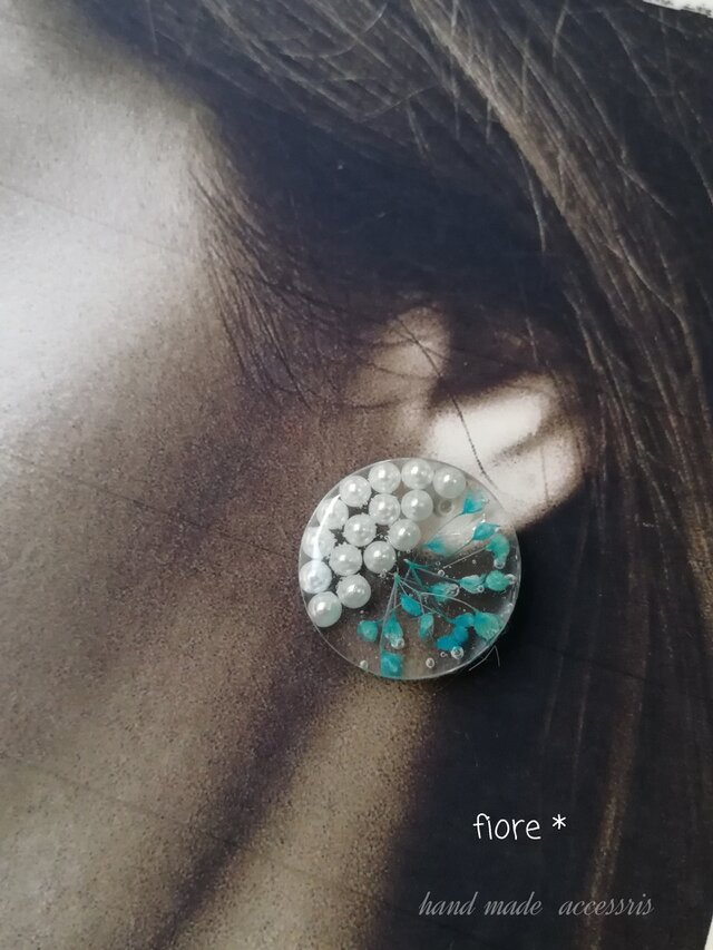 Blue Flower *ラウンドピアス | fiore | ハンドメイド通販 iichi（いいち）