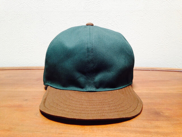 『特別ご注文品』 ツイル織 ツバ長大きめキャップGreen/Brown(65cm) | iichi ハンドメイド・クラフト作品・手仕事品の通販