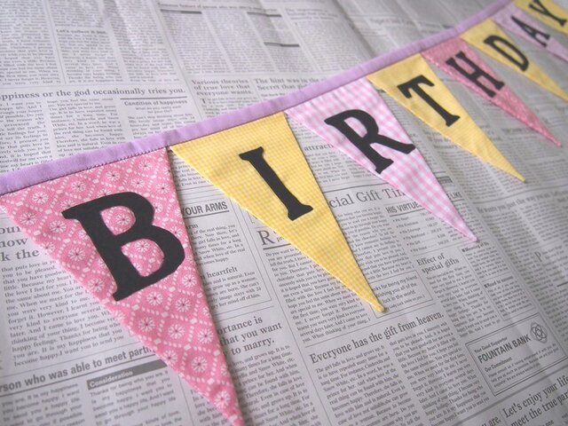 フラッグガーランド Happy Birthday | iichi ハンドメイド・クラフト作品・手仕事品の通販