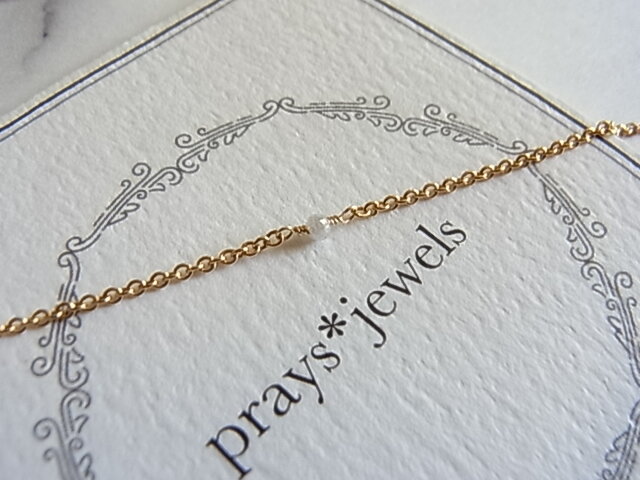 14kgf White diamond petit necklaces | iichi ハンドメイド・クラフト作品・手仕事品の通販
