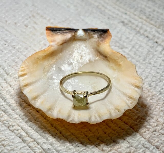 ライトイエローカラー ダイアモンド リング | maiori | ハンドメイド通販 iichi（いいち）