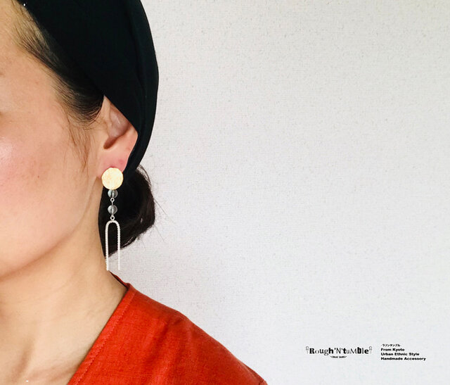 Ethnic U chain pierce fluorite | iichi ハンドメイド・クラフト作品・手仕事品の通販