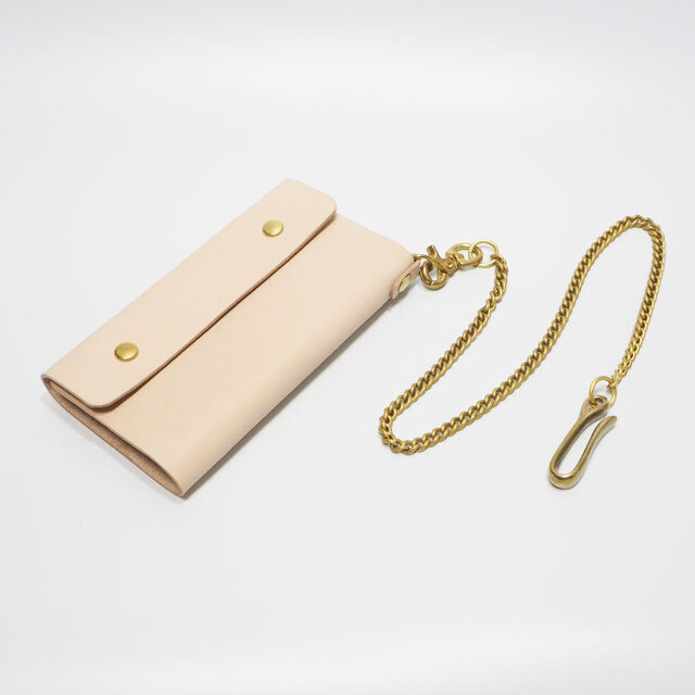 ウォレットチェーン付きiPhone6/6s/7/8 ケース右利き・左利き ヌメ革 ナチュラル 【受注生産】 | sigemoto | ハンドメイド通販 iichi（いいち）