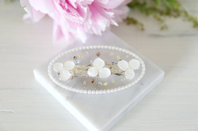 flow on the water（バレッタ）-パール- #498 | FT2 works | ハンドメイド通販 iichi（いいち）