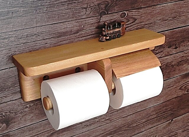 木製トイレットペーパーホルダー Ver.13s（アッシュ無垢材） | iichi ハンドメイド・クラフト作品・手仕事品の通販