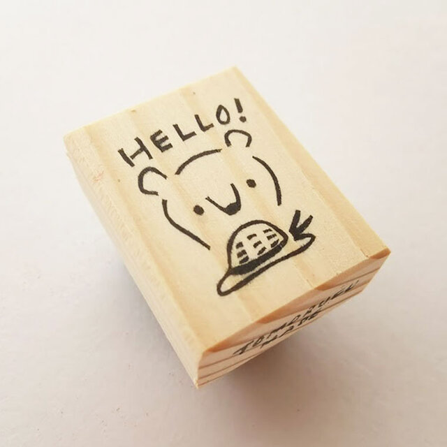 消しゴムはんこ「シロクマ☆HELLO！」 | iichi ハンドメイド・クラフト作品・手仕事品の通販