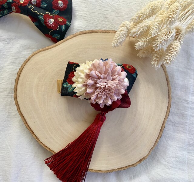 和へアクリップ red 椿 | palita | ハンドメイド通販 iichi（いいち）