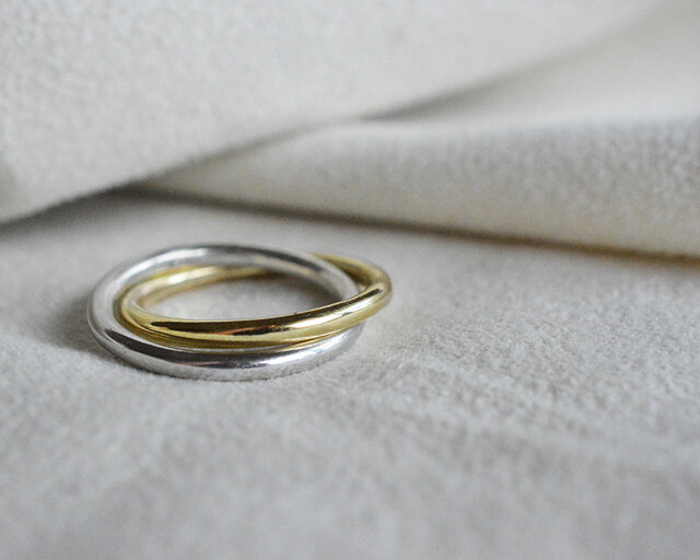 シルバー＆真鍮リング twin | iichi ハンドメイド・クラフト作品・手仕事品の通販
