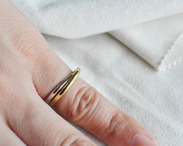 シルバー＆真鍮リング twin | iichi ハンドメイド・クラフト作品・手仕事品の通販