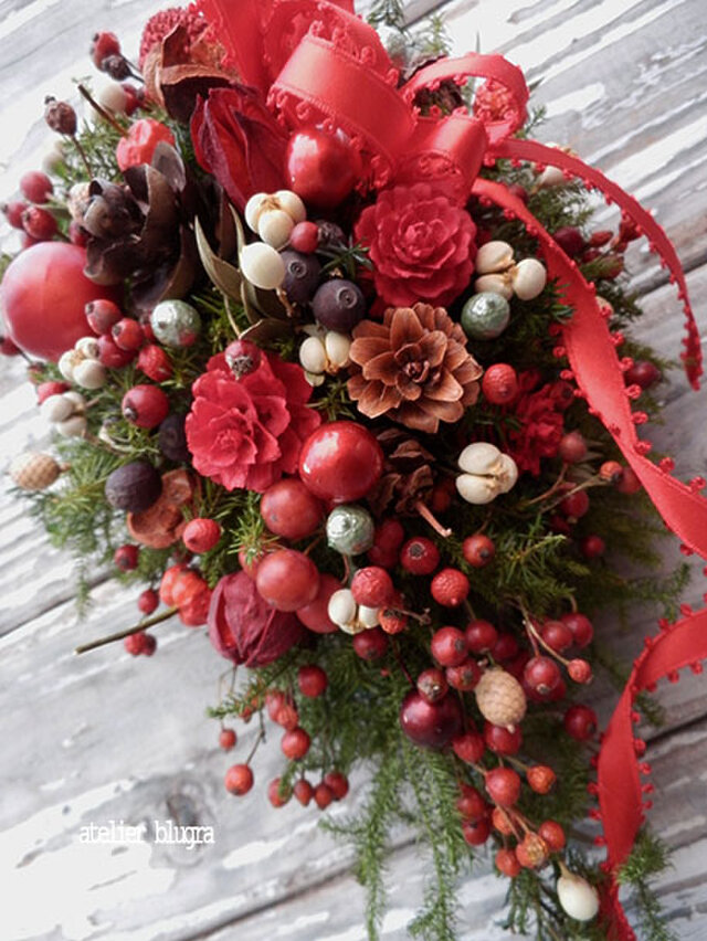 八ヶ岳〜八ヶ岳〜静かな森のクリスマス⭐️スワッグ2019-02 | iichi ハンドメイド・クラフト作品・手仕事品の通販
