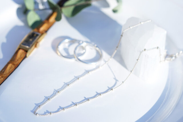 SILVER925 *ステーションチェーンネックレス 40cm | iichi ハンドメイド・クラフト作品・手仕事品の通販