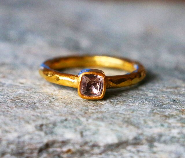 天然石＊モルガナイト 指輪＊8号 GP | iichi ハンドメイド・クラフト作品・手仕事品の通販