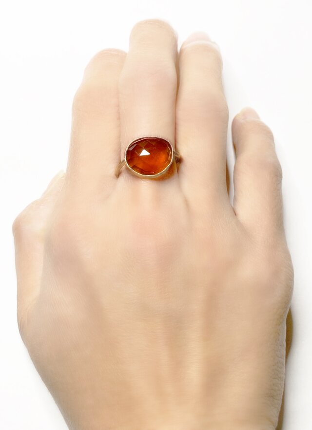 一点もの k18 Garnet Rose FF リング No.2/受注制作 | iichi 上質なハンドメイド通販サイト