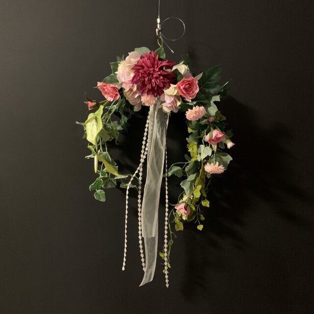 ホースシューリース 馬蹄型 very berry Mix | iichi ハンドメイド・クラフト作品・手仕事品の通販