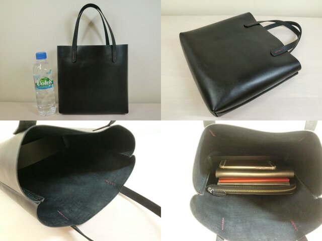 《牛革》スムースレザー・一枚革のスクエアミニトート・0165 | iichi ハンドメイド・クラフト作品・手仕事品の通販