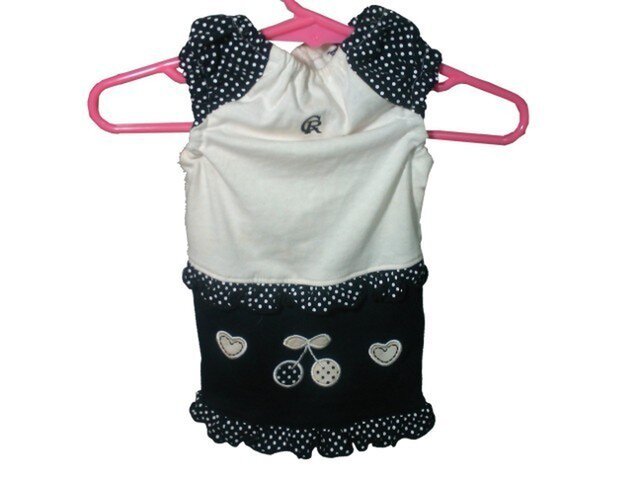 胸36白と黒のモノトーン♡可愛いわんちゃんのワンピース♡手作り服 | iichi 日々の暮らしを心地よくするハンドメイドやアンティークのマーケットプレイス