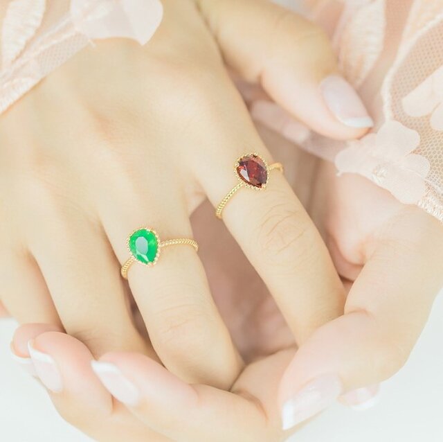 ＜受注制作＞マーキースのリング シトリン ガーネット グリーンカルセドニー 誕生石 0192 | iichi 日々の暮らしを心地よくするハンドメイドやアンティークのマーケットプレイス