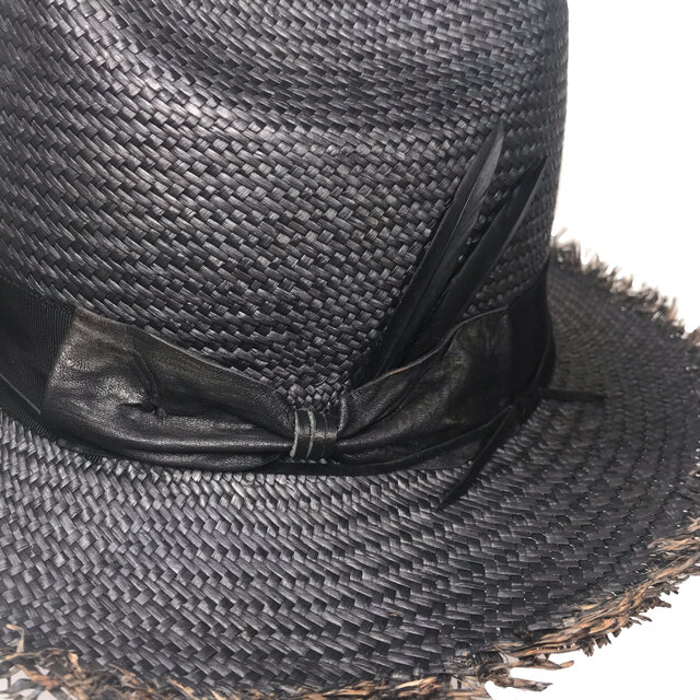 Black panama western hat | iichi ハンドメイド・クラフト作品・手仕事品の通販