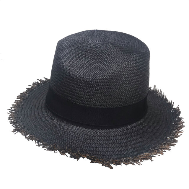 Black panama western hat | iichi ハンドメイド・クラフト作品・手仕事品の通販