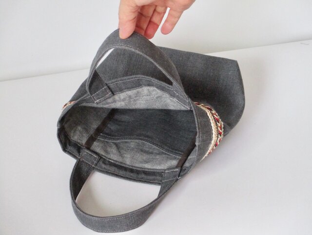 ♦️XmasSALE オーガニックデニムとスペインブレードのランチバッグ | iichi ハンドメイド・アンティーク・食品・ギフト・手作り