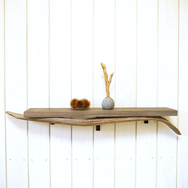 流木アート ウォールシェルフ [約W72.3cm] ＃008 | iichi ハンドメイド・クラフト作品・手仕事品の通販