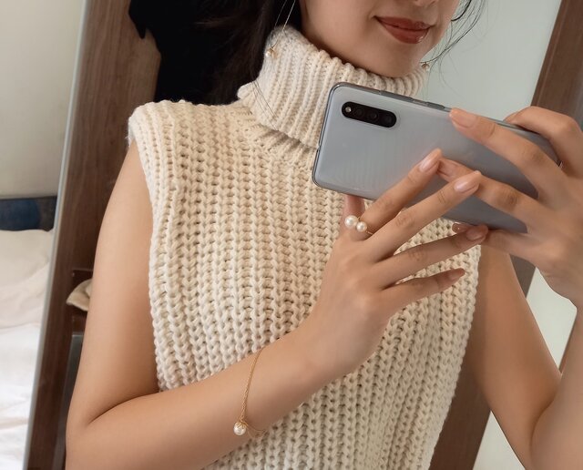 mili K18YG 宇和島アコヤパール Lotus bracelet | iichi ハンドメイド・アンティーク・食品・ギフト・手作り