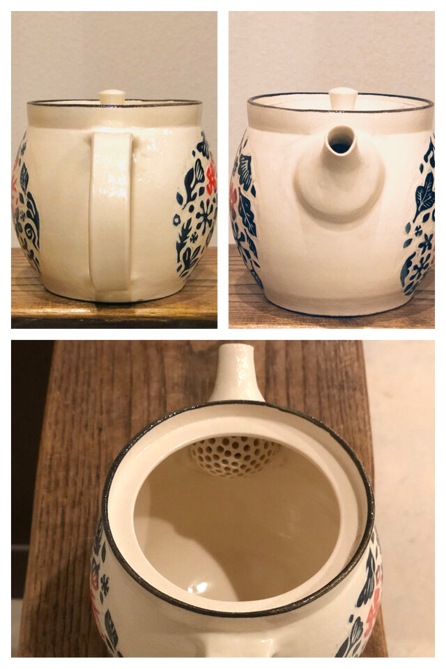 kakiotoshi teapot — 赤い花と渡り鳥 | iichi ハンドメイド・クラフト作品・手仕事品の通販