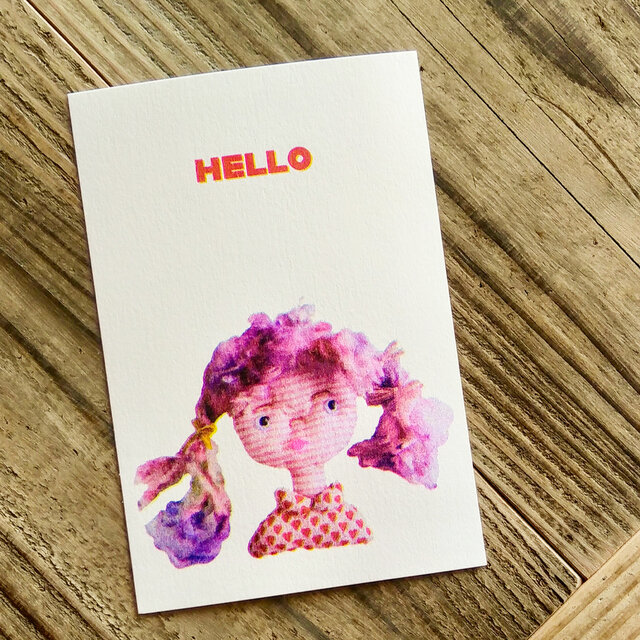 BO子ポストカード 『HELLO』 | iichi ハンドメイド・クラフト作品・手仕事品の通販