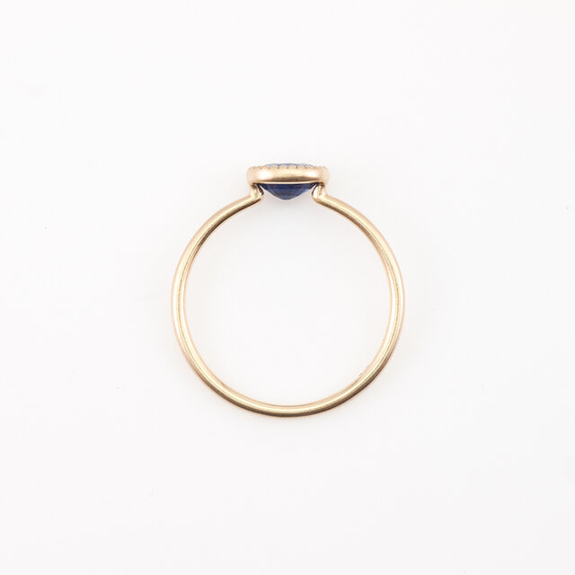 Bicolor sapphire ring / Oval milgrain | iichi ハンドメイド・クラフト作品・手仕事品の通販