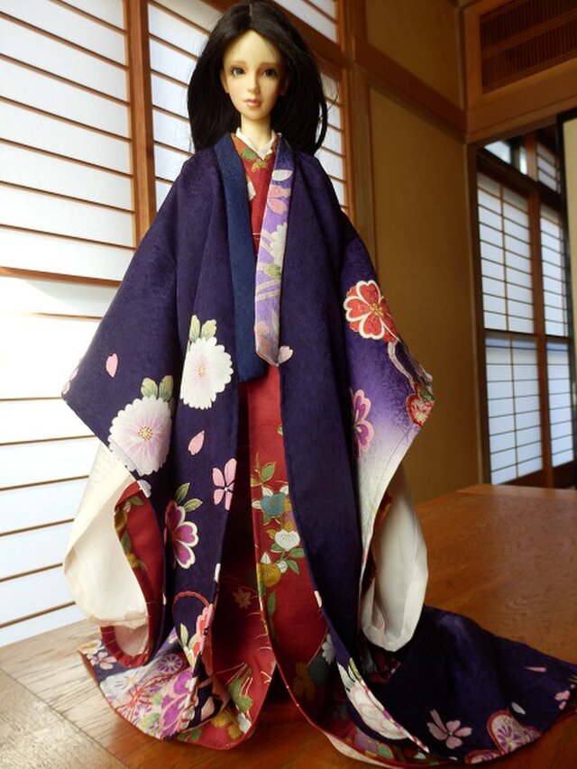 SD13～16 二枚重ねの創作打掛(紫系・赤系） | iichi ハンドメイド・クラフト作品・手仕事品の通販