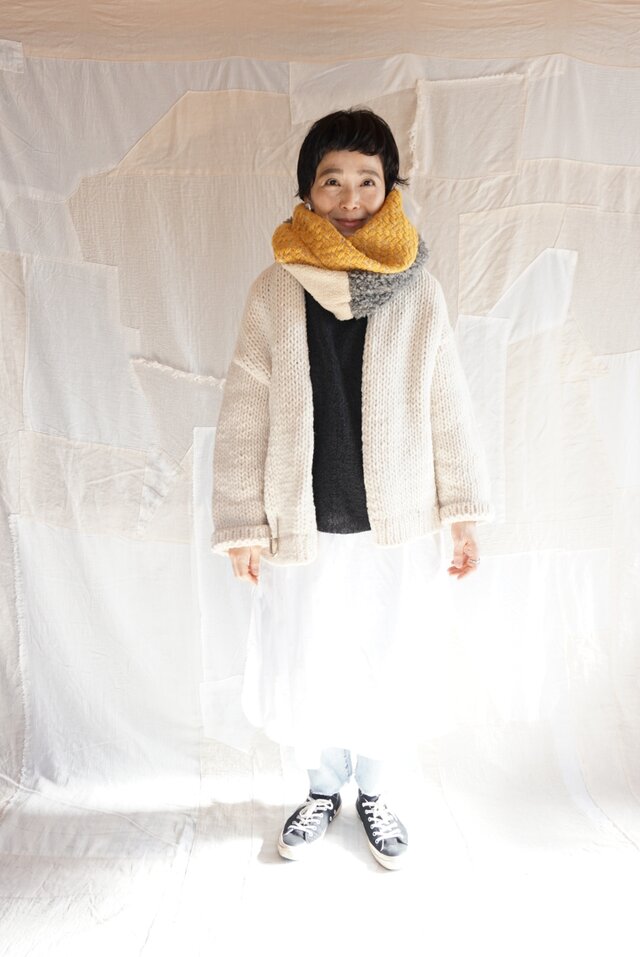 wool mix patchwork snood（04） | iichi ハンドメイド・クラフト作品・手仕事品の通販