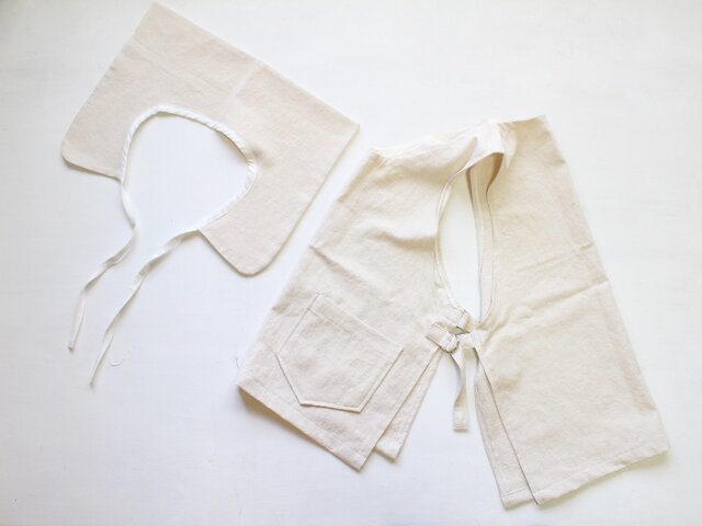 APRON VEST + Attached Flat collar c/#KINARI | iichi ハンドメイド・クラフト作品・手仕事品の通販