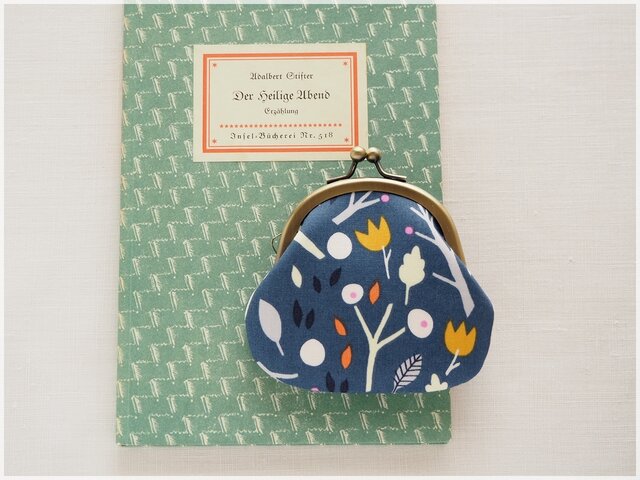 くし型がま口コインケース(L) / 小枝 larmes(twig) | iichi ハンドメイド・クラフト作品・手仕事品の通販