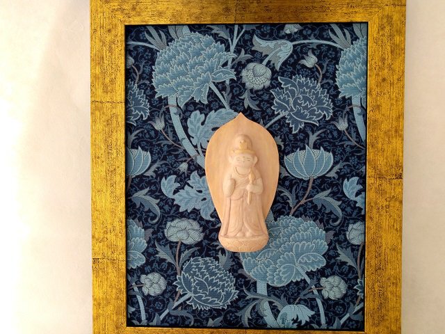 【掛仏L】 聖観音 William Morris クレイ(紺) | iichi ハンドメイド・クラフト作品・手仕事品の通販