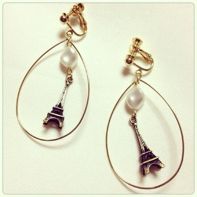 しおり様オーダー分 Parisピアス | iichi ハンドメイド・クラフト作品・手仕事品の通販