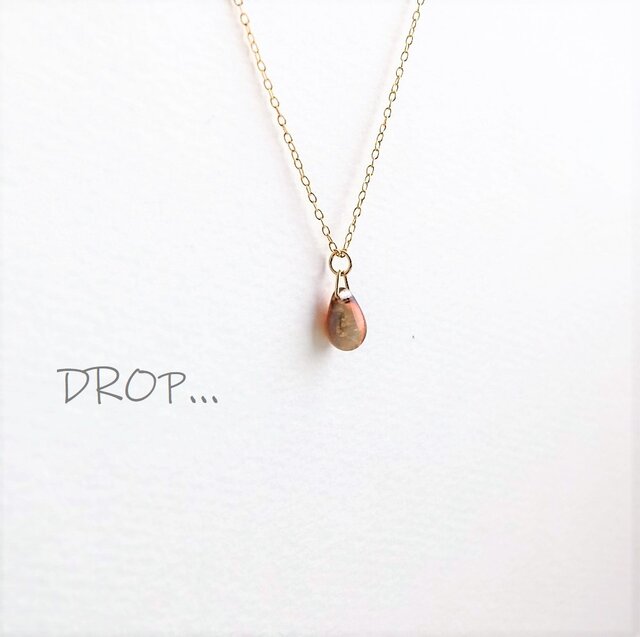 d59-155【ゴールド＆ブロンズ】しずくドロップのシンプルネックレス | iichi 日々の暮らしを心地よくするハンドメイドやアンティークのマーケットプレイス