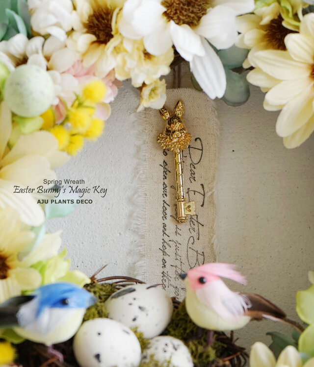 Wreath ～Easter Bunny's Magic Key(TM)～ 28cm | iichi 日々の暮らしを心地よくするハンドメイドやアンティークのマーケットプレイス