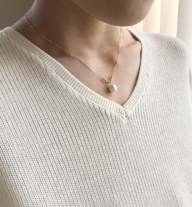 K10 あこやdrop ペンダント gc | iichi ハンドメイド・クラフト作品・手仕事品の通販