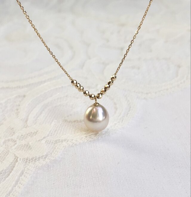 K10 あこやdrop ペンダント gc | iichi ハンドメイド・クラフト作品・手仕事品の通販