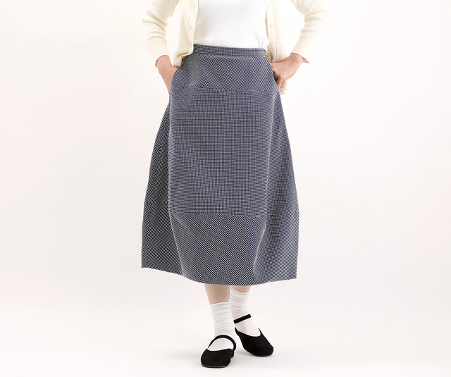 バルーンスカート(ブルーx白柄)#364 | iichi 日々の暮らしを心地よくするハンドメイドやアンティークのマーケットプレイス