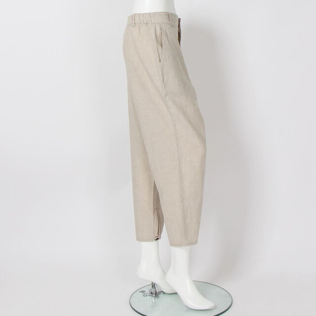 【SALE 30％OFF】リネンコットンスリットパンツ Lサイズ(グレージュ) | iichi 日々の暮らしを心地よくするハンドメイドやアンティークのマーケットプレイス