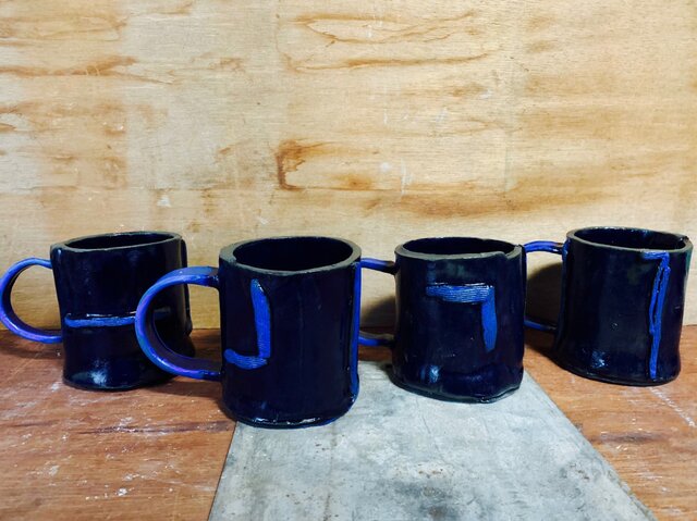 夜の青Cハンドル300mlマグカップL | iichi ハンドメイド・クラフト作品・手仕事品の通販