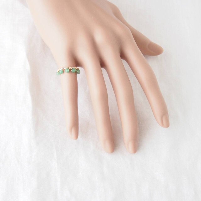 Circle Cuff（emerald）-片耳- | iichi ハンドメイド・クラフト作品・手仕事品の通販
