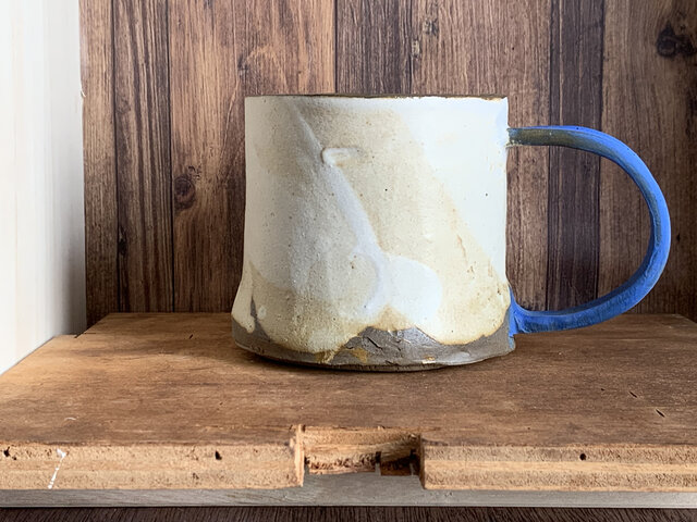 青いCハンドル内紺 マグカップ300ml | iichi ハンドメイド・クラフト作品・手仕事品の通販