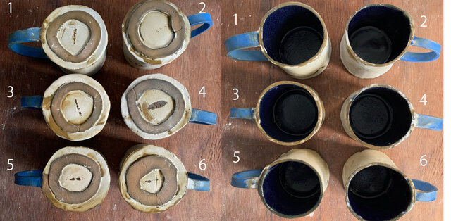 青いCハンドル内紺 マグカップ300ml | iichi ハンドメイド・クラフト作品・手仕事品の通販