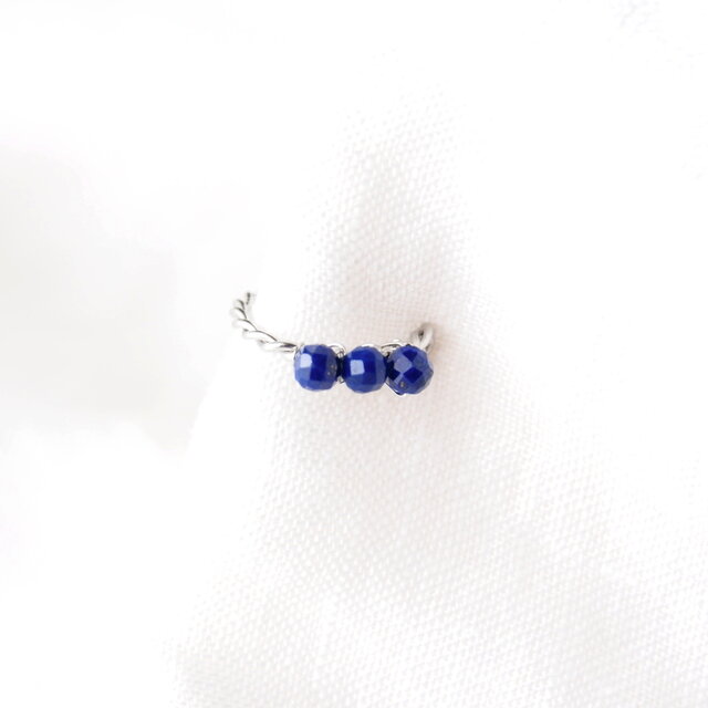 Dot Twist Circle Cuff（ラピスラズリ） | iichi ハンドメイド・クラフト作品・手仕事品の通販