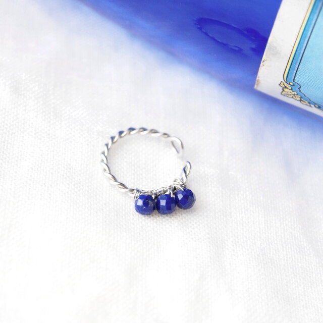 Dot Twist Circle Cuff（ラピスラズリ） | iichi ハンドメイド・クラフト作品・手仕事品の通販