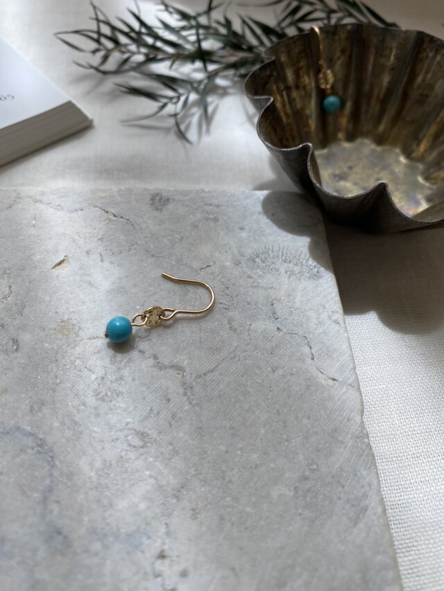 14kgf Tiny Disk＆Turquoise | iichi ハンドメイド・クラフト作品・手仕事品の通販