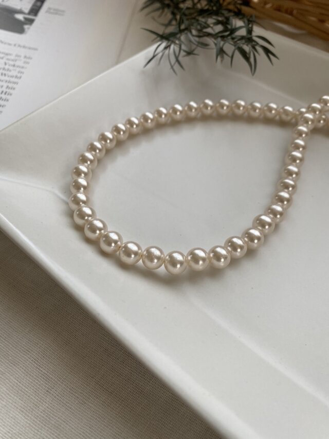 最終 夏も惜しみなく！7mmPearls Necklaces White パールネックレス | iichi ハンドメイド・クラフト作品・手仕事品の通販